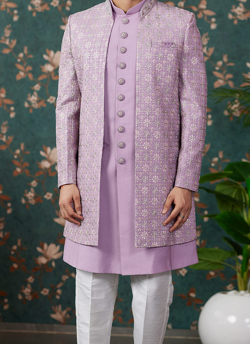 Purple Sherwanis For Men Online Trendy Outfits at Cbazaar