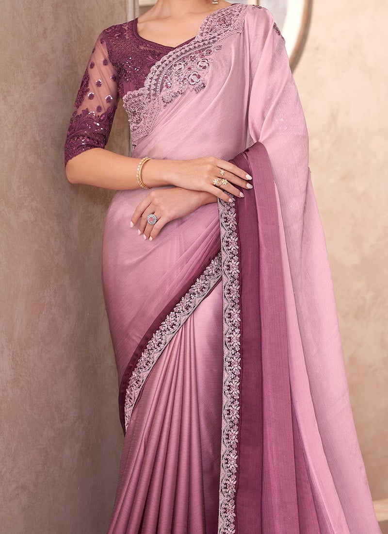 Buy Elegant Lavender Sarees Online at Cbazaar
