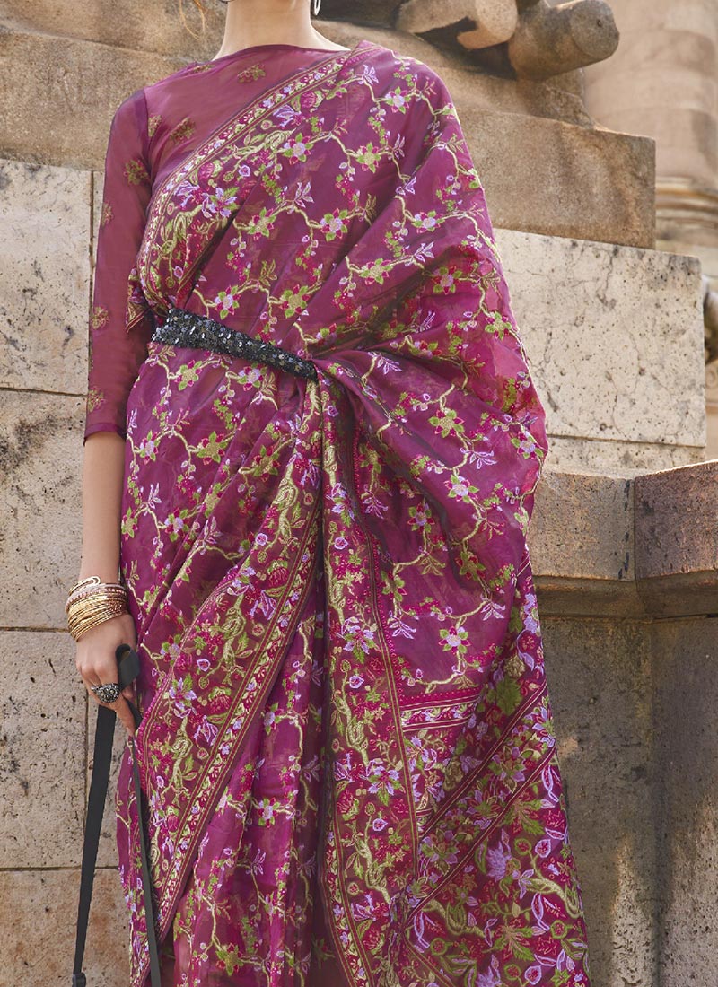 Purchase Magenta sarees online | Buy Magenta sarees online | Online ...