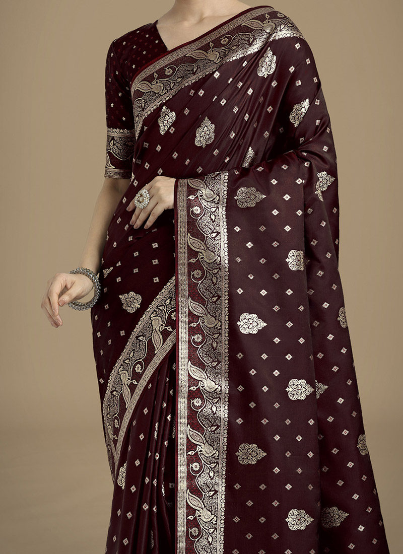 Maroon Saree | Buy Maroon Sarees Online Shopping - Cbazaar