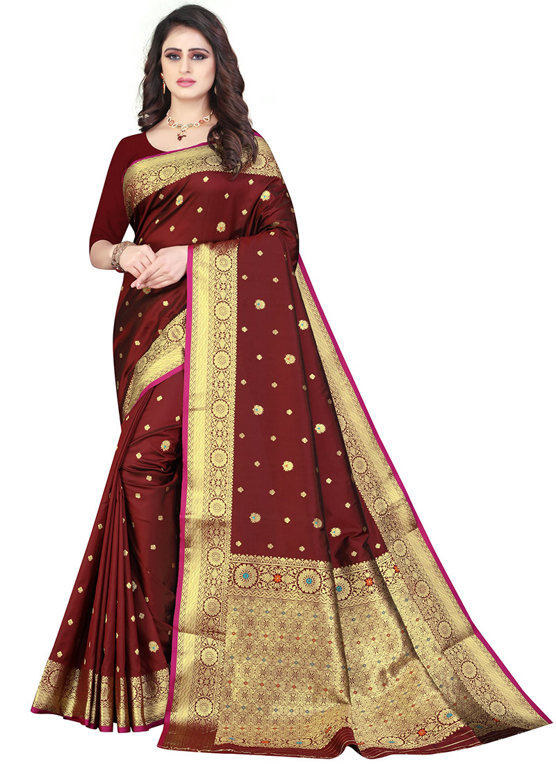 Maroon Saree | Buy Maroon Sarees Online Shopping - Cbazaar