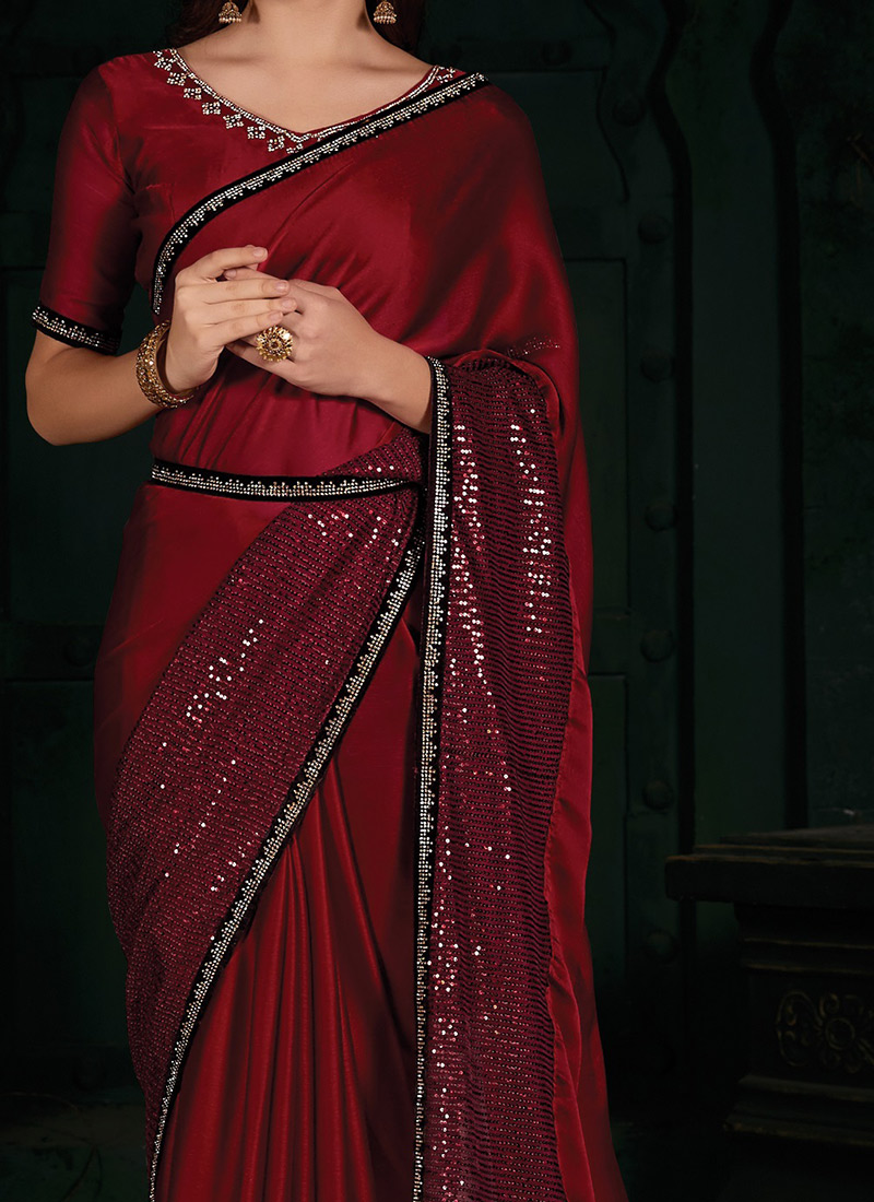 Maroon Saree | Buy Maroon Sarees Online Shopping - Cbazaar