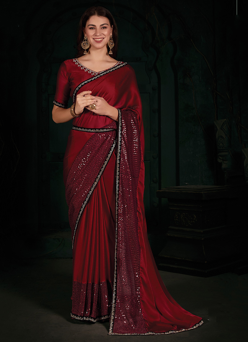 Maroon Saree | Buy Maroon Sarees Online Shopping - Cbazaar