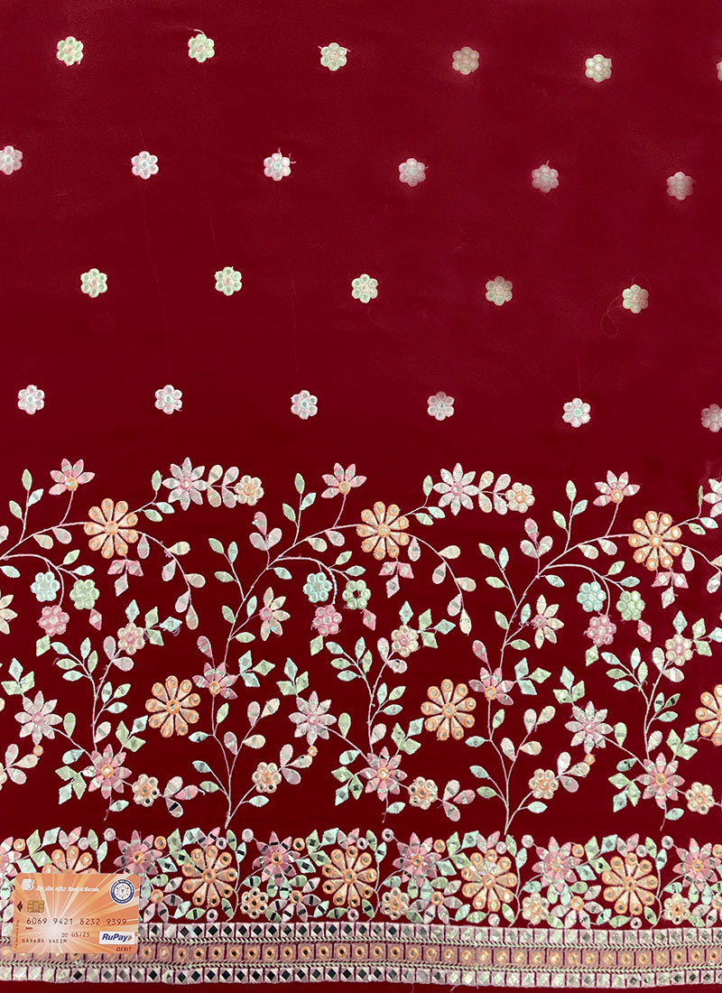 Shop Rani Embroidered Georgette Fabric Online at Best Price | Cbazaar