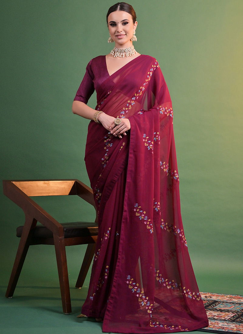 Maroon Saree | Buy Maroon Sarees Online Shopping - Cbazaar