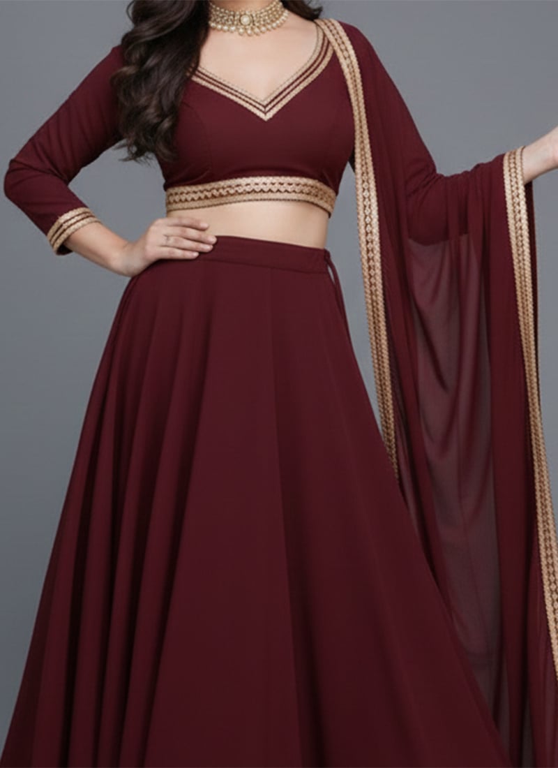 Shop Latest Maroon Lehengas For Women Attractive Outfits