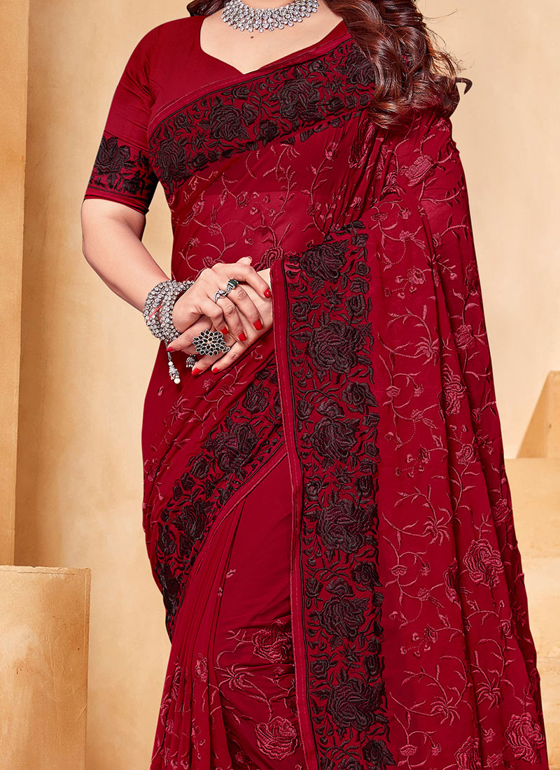 Maroon Saree | Buy Maroon Sarees Online Shopping - Cbazaar