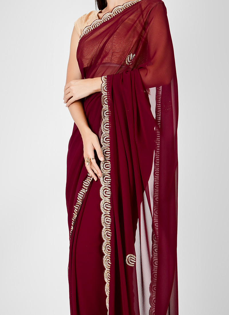 Maroon Saree | Buy Maroon Sarees Online Shopping - Cbazaar