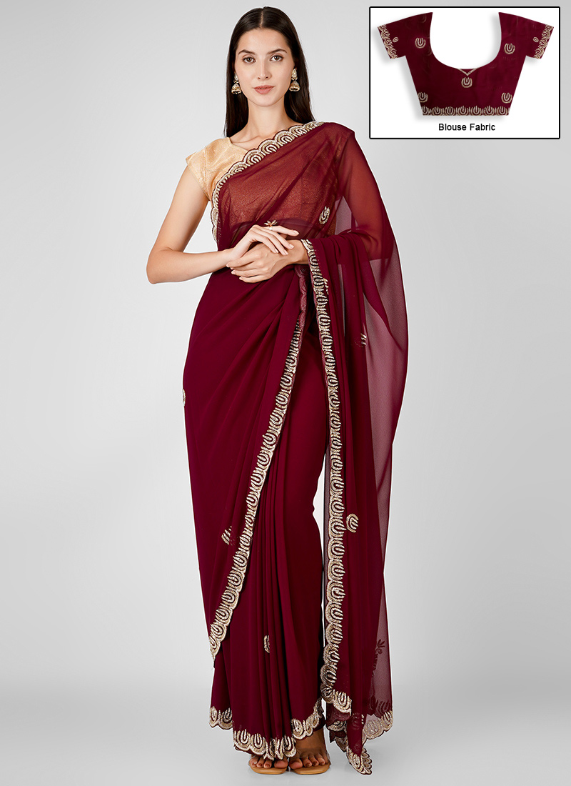 Maroon Saree | Buy Maroon Sarees Online Shopping - Cbazaar