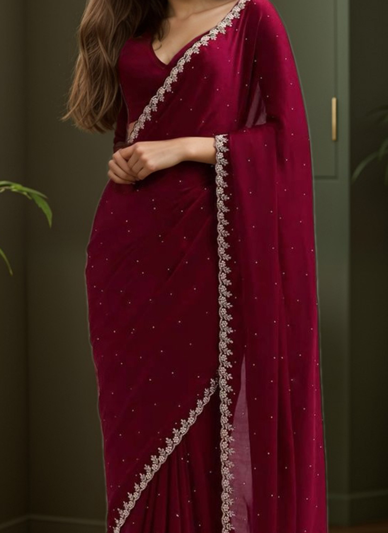 Maroon Saree | Buy Maroon Sarees Online Shopping - Cbazaar