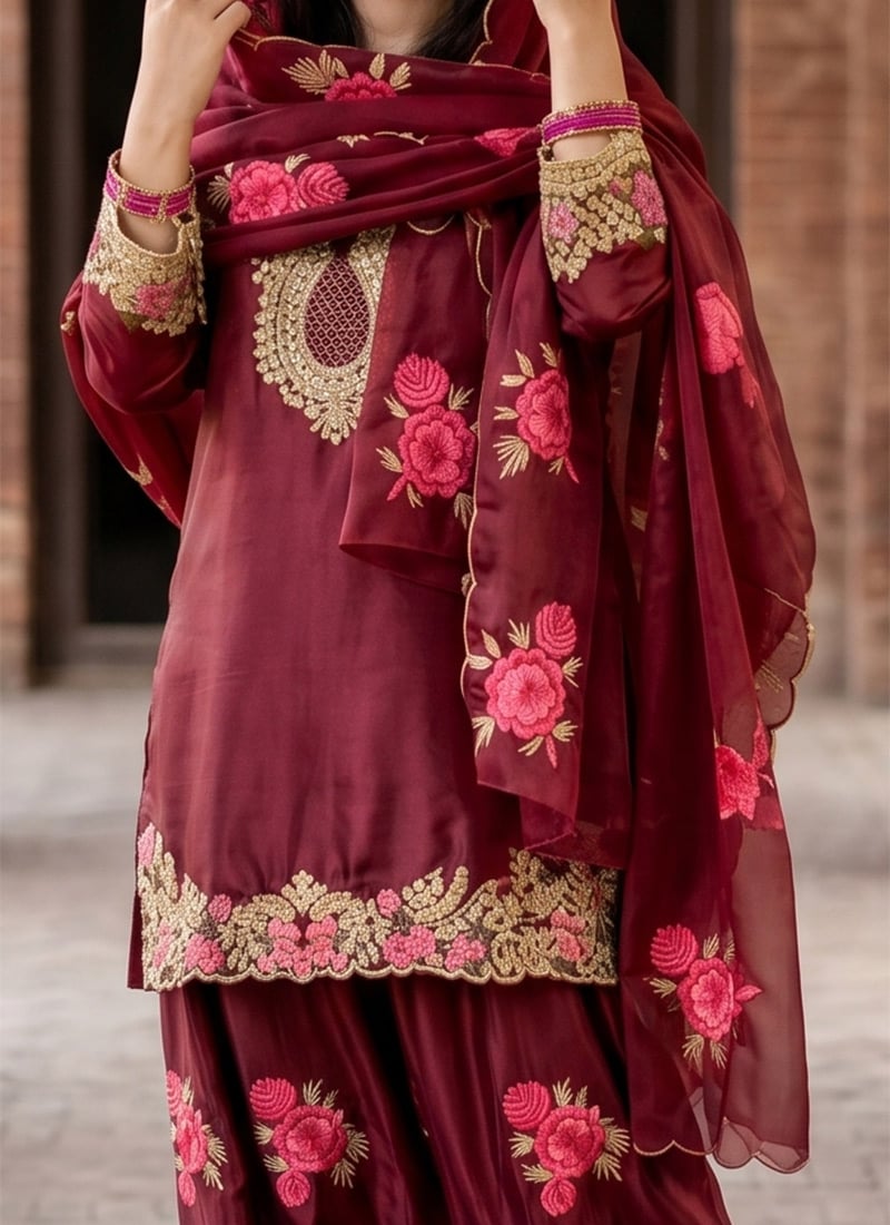 Shop Latest Maroon Salwar Kameez Collection for Women