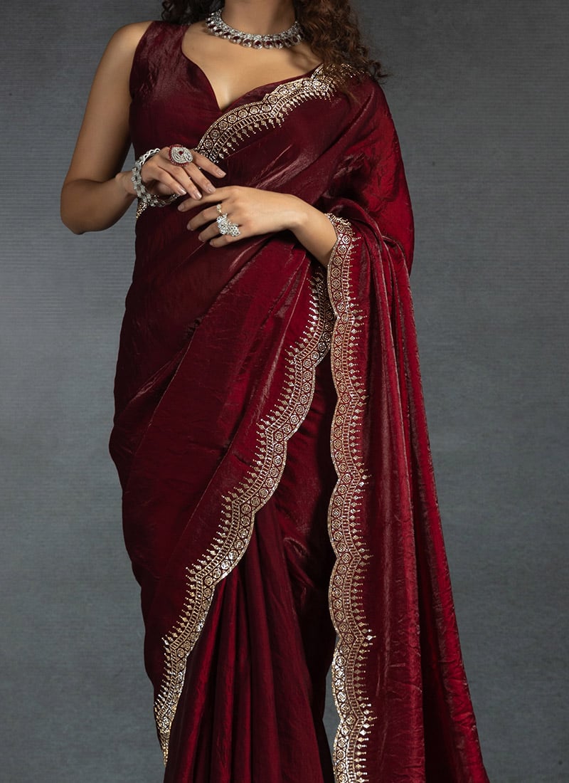 Maroon Saree | Buy Maroon Sarees Online Shopping - Cbazaar