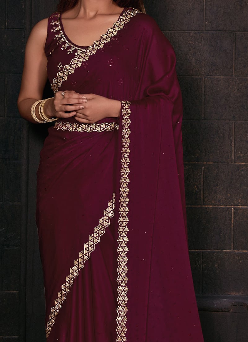 Maroon Saree | Buy Maroon Sarees Online Shopping - Cbazaar