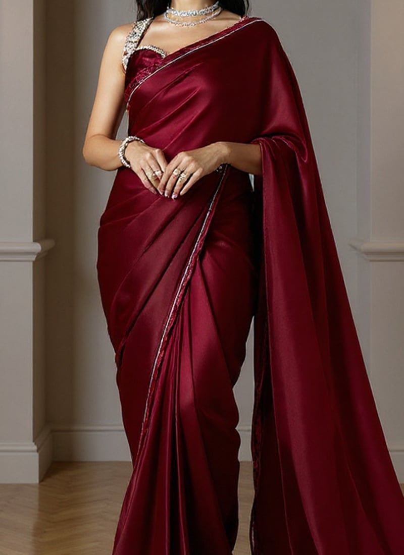 Maroon Saree | Buy Maroon Sarees Online Shopping - Cbazaar