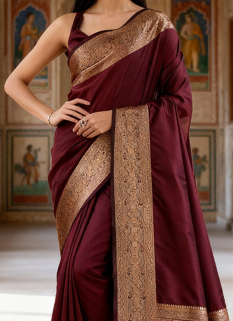 Maroon Saree | Buy Maroon Sarees Online Shopping - Cbazaar