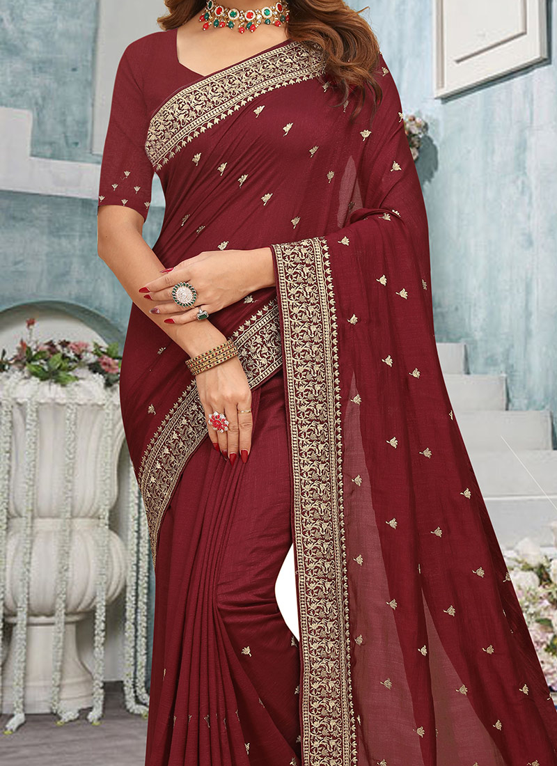 Maroon Saree | Buy Maroon Sarees Online Shopping - Cbazaar