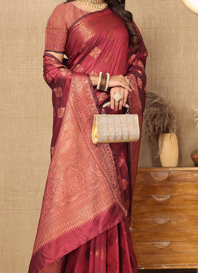 Maroon Saree | Buy Maroon Sarees Online Shopping - Cbazaar