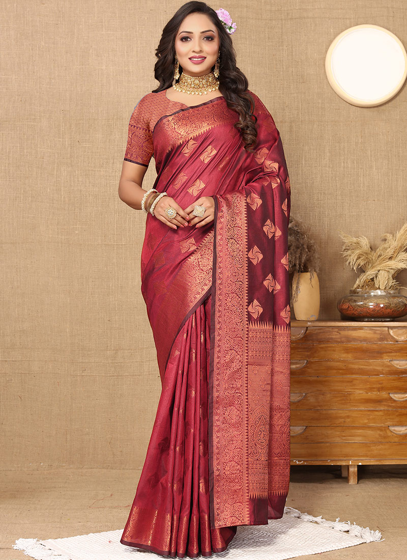 Maroon Saree | Buy Maroon Sarees Online Shopping - Cbazaar