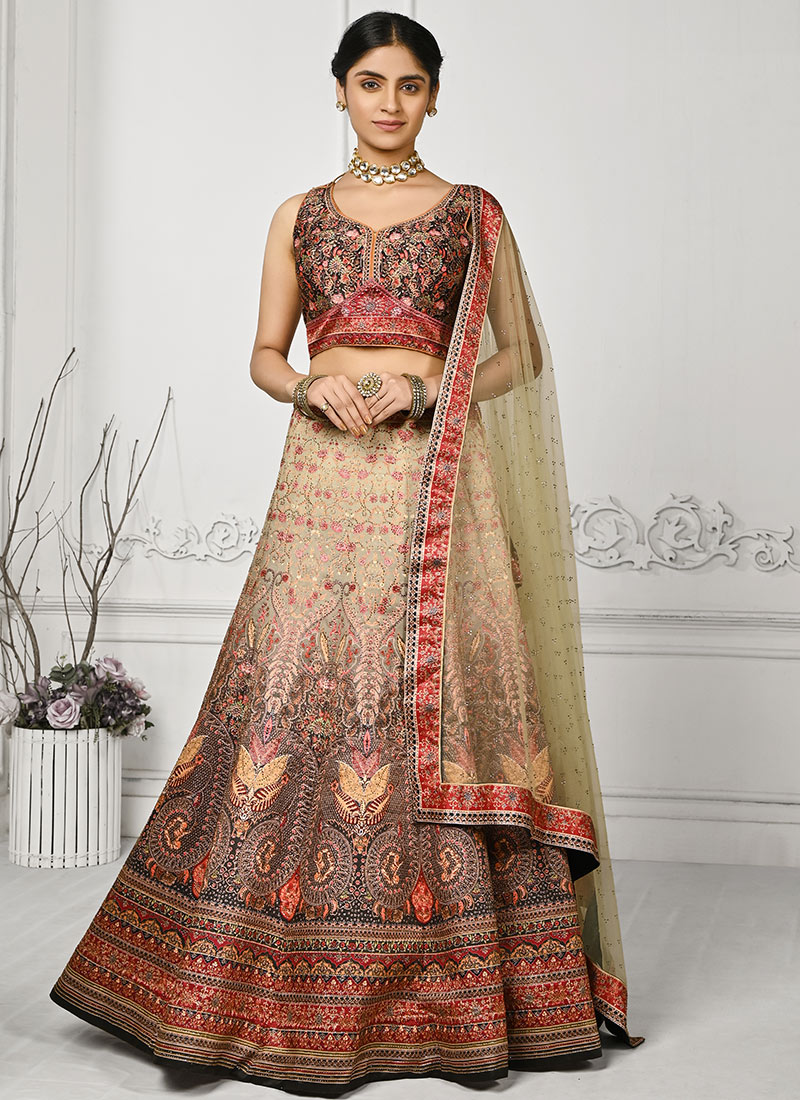 Buy Designer Multi Color Lehenga Choli Online -Cbazaar