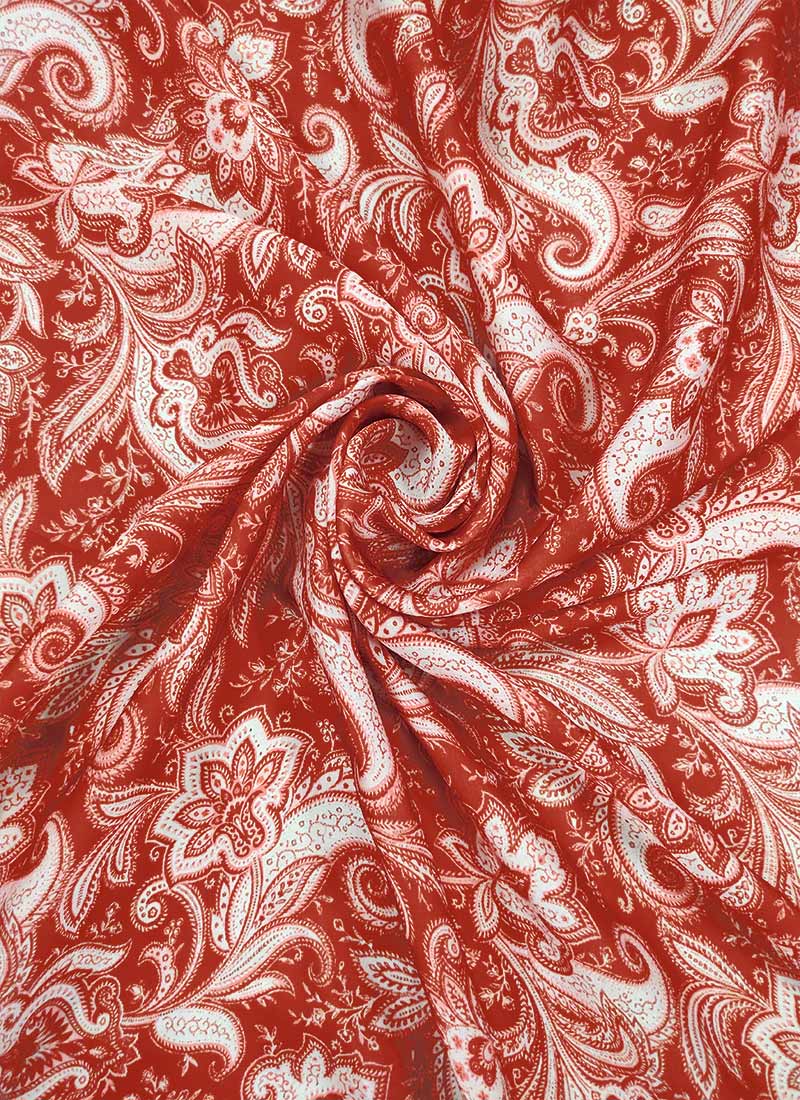 Shop Multicolored Digital Print Pure Satin Fabric in UK - Cbazaar