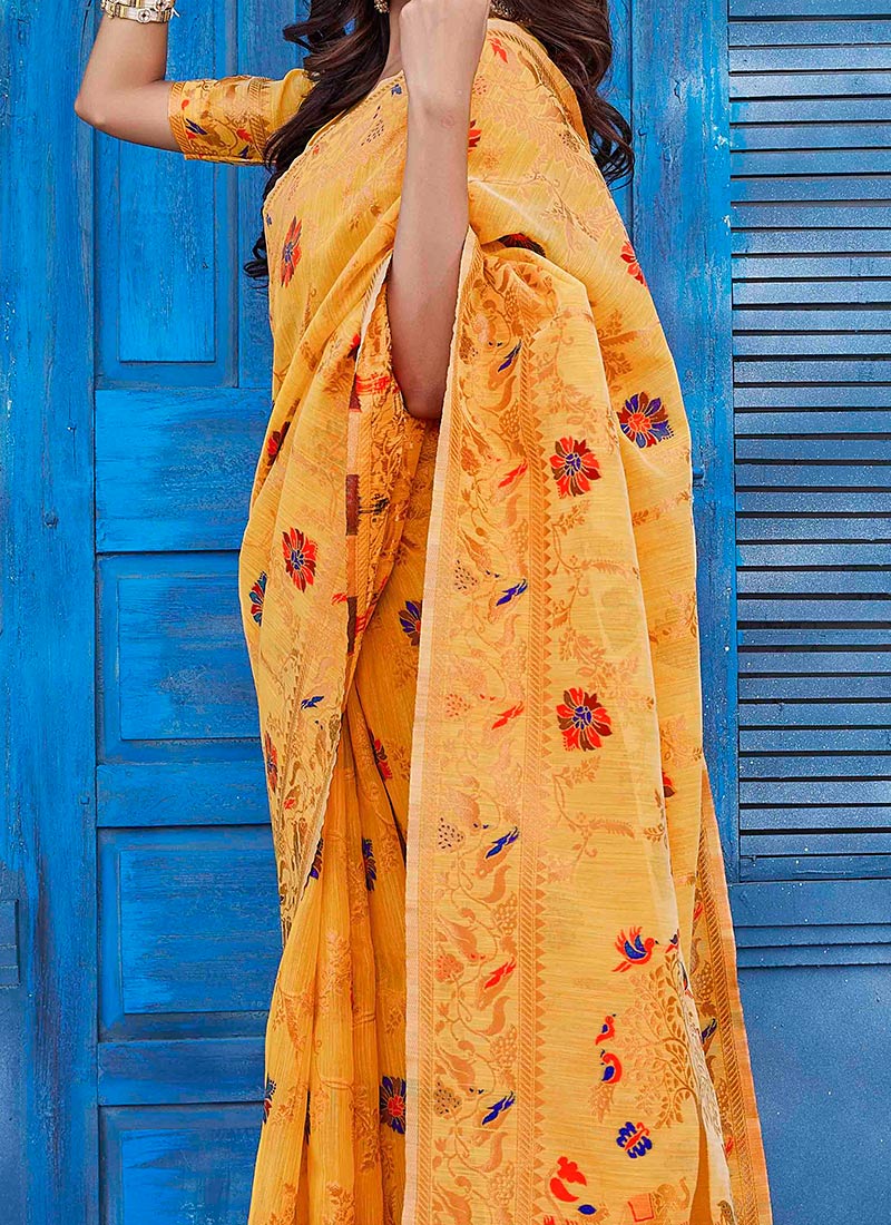 Purchase Linen sarees online | Linen saree styles online | Online Linen ...