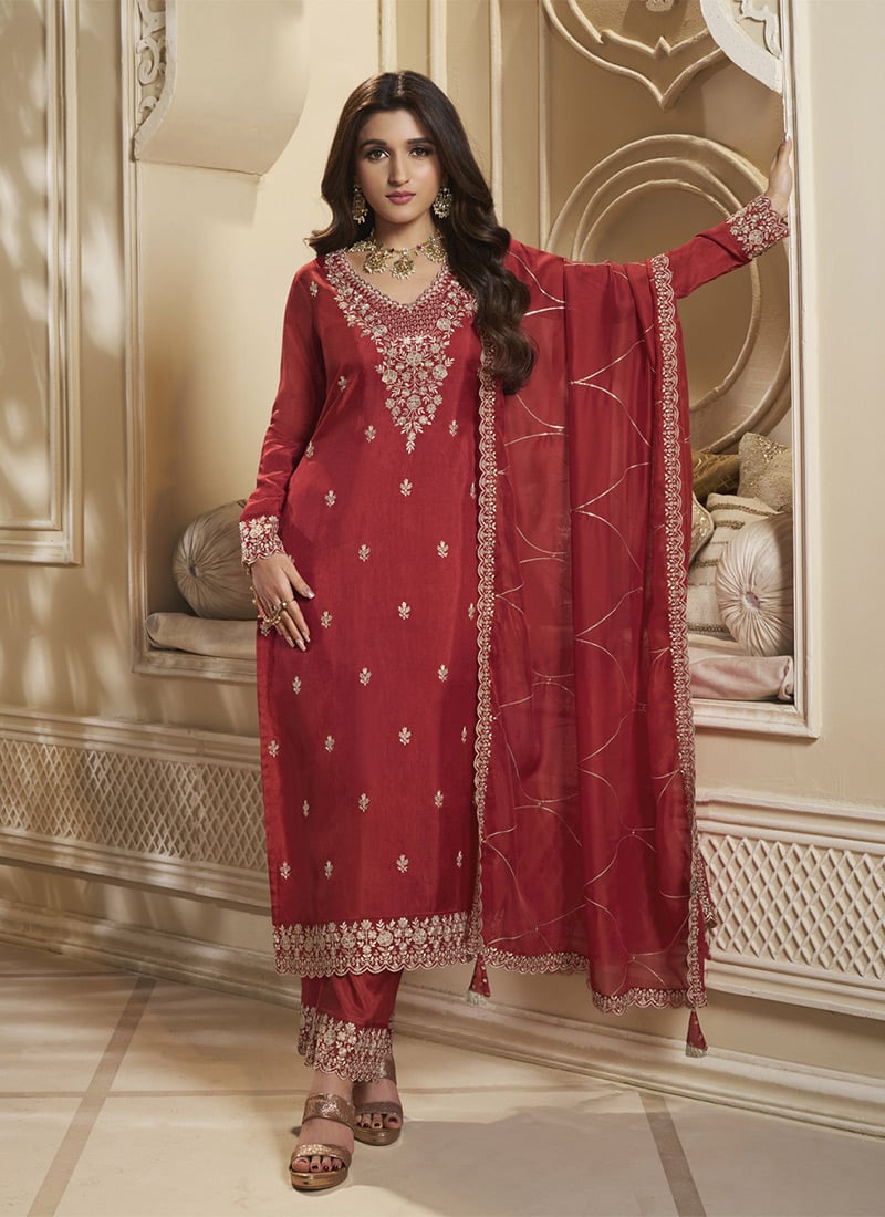 Red Salwar: Buy Red Salwar Kameez Designs Online Shopping