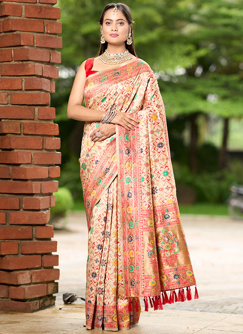Buy Off White Patola Silk Benarasi And Patola Saree Festive Wear Online ...