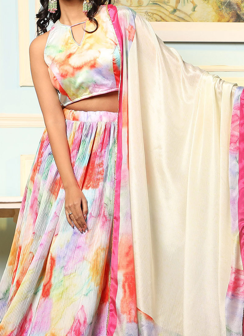 Buy Designer Multi Color Lehenga Choli Online -Cbazaar