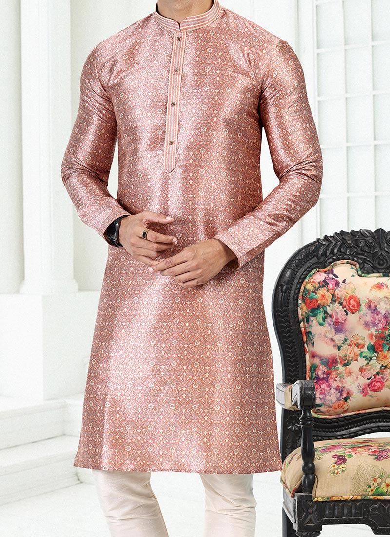Buy Pink Color Kurta Pyjamas Online - Cbazaar