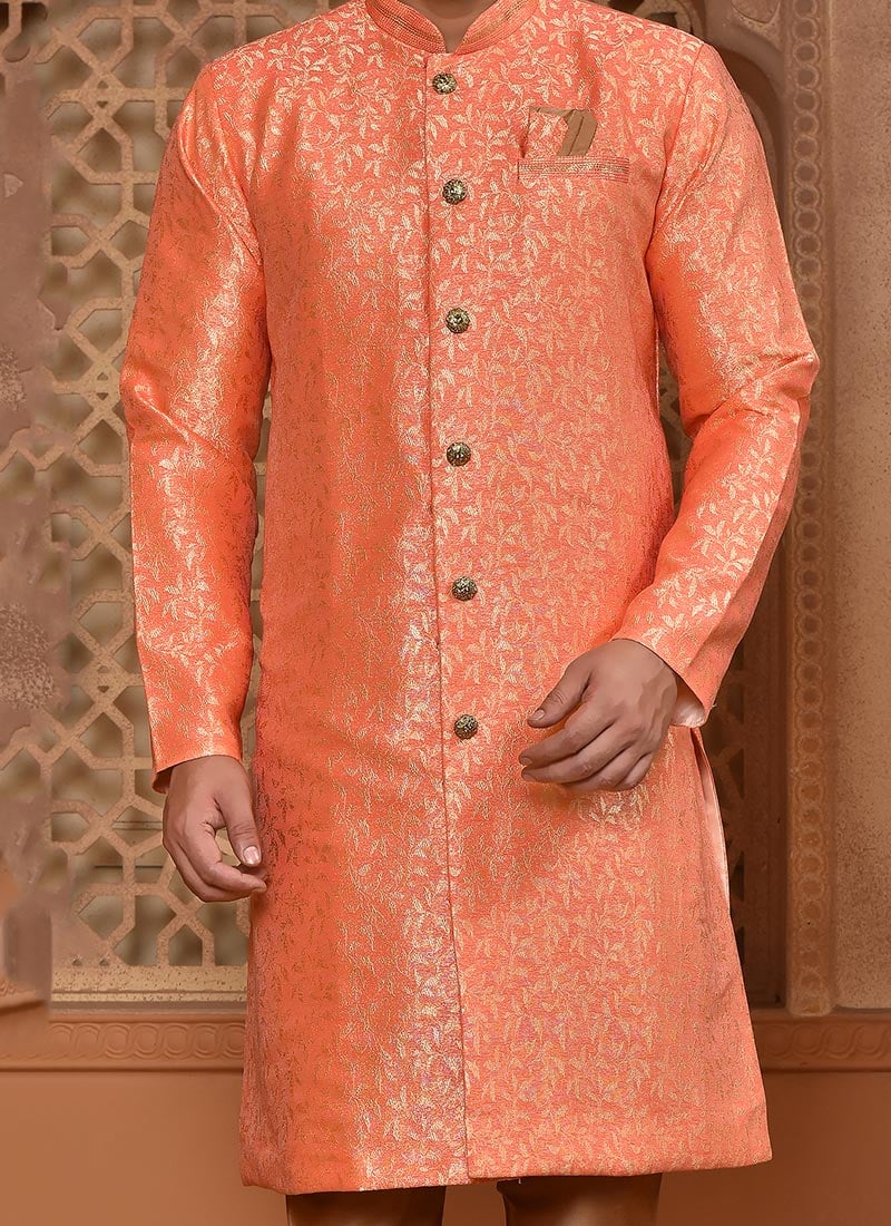 Buy Orange Color Sherwanis | Online Orange Colour Sherwanis | Designer ...