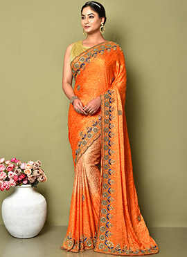 Buy Orange Sarees Online | Orange Sarees Styles | Online Orange Sarees