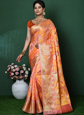 Purchase Peach Sarees Online | Buy Peach Sarees Online | Online Saree ...