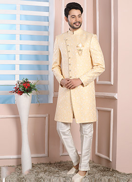 Buy Peach Color Sherwanis | Online Peach Colour Sherwanis | Designer ...