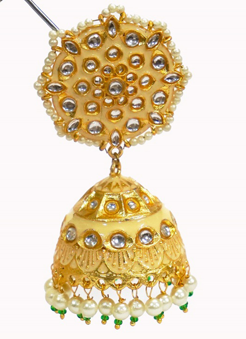 Buy Peach Meenakari Jhumka Online at Best Price | Cbazaar