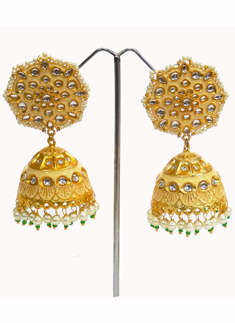 Buy Peach Meenakari Jhumka Online at Best Price | Cbazaar