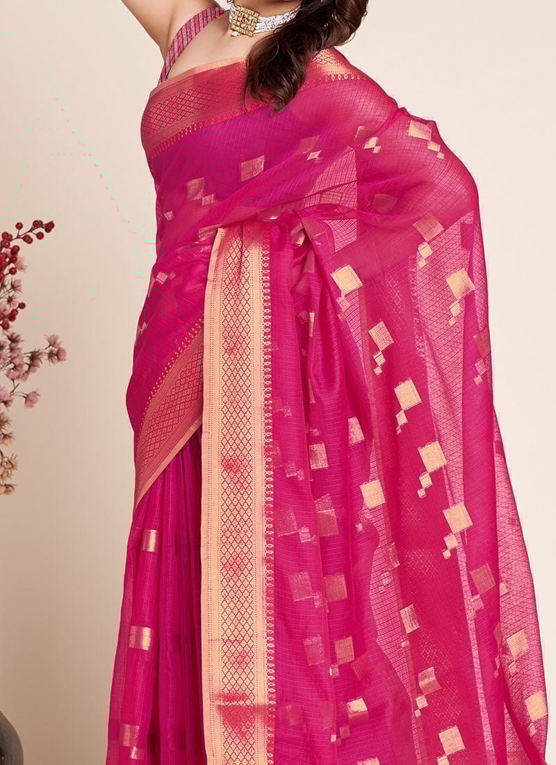 Latest Pink Sarees Designs For Women | Pink Wedding Sarees