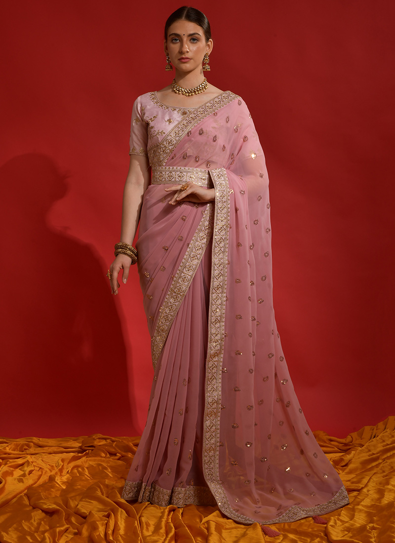 Latest Pink Sarees Designs For Women | Pink Wedding Sarees