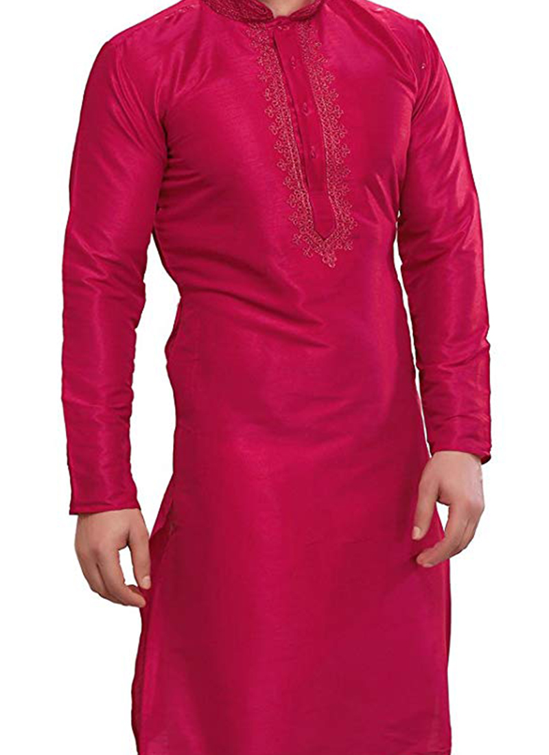 Buy Designer Pink Color Kurta Pyjamas Online - Cbazaar