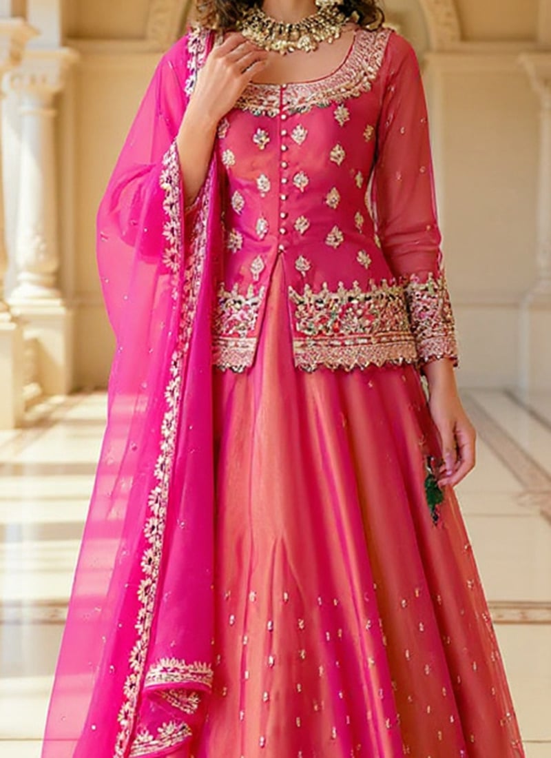 Buy Designer Lehenga With Long Top Choli Online
