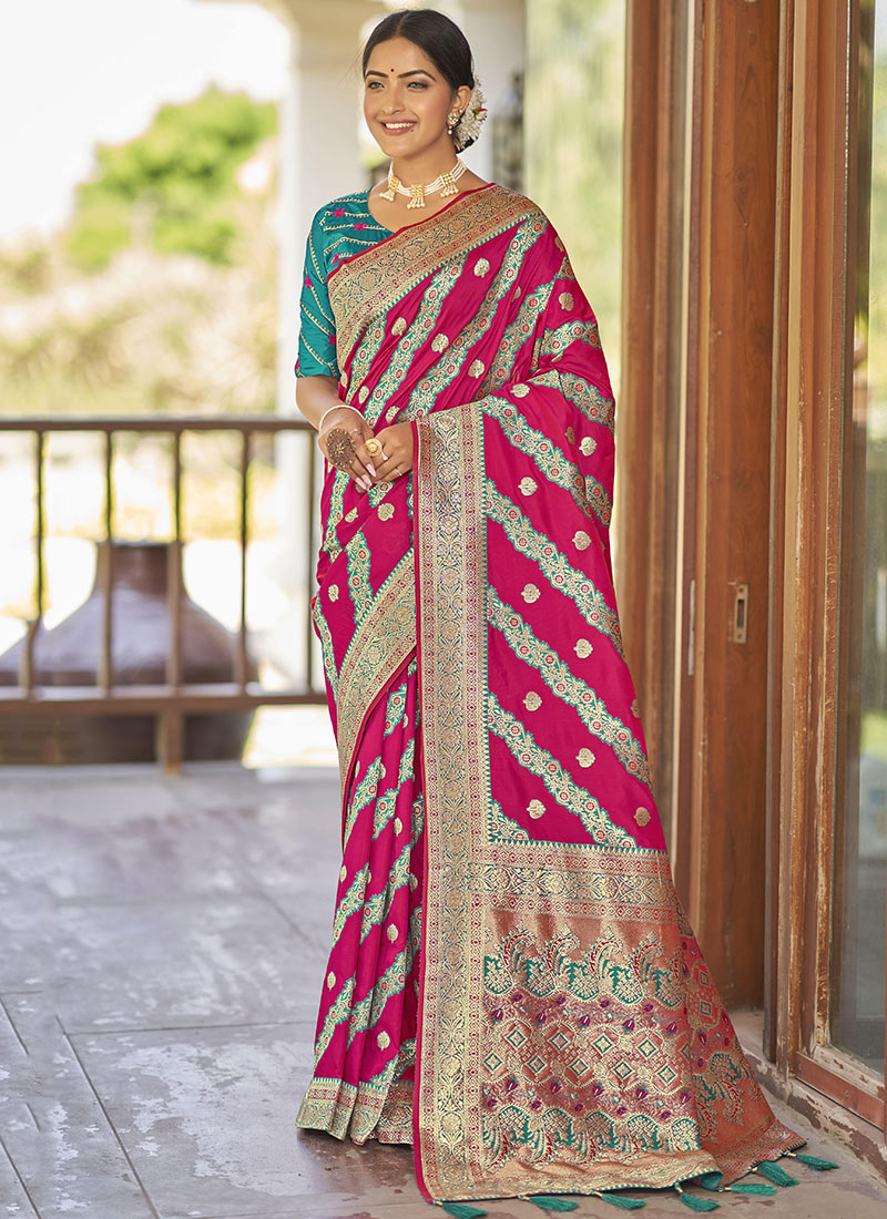 Latest Pink Sarees Designs For Women | Pink Wedding Sarees