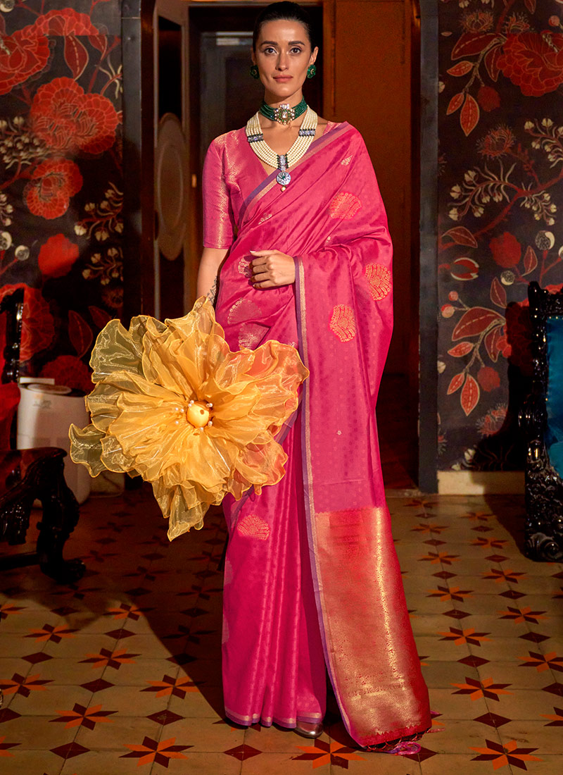 Latest Pink Sarees Designs For Women | Pink Wedding Sarees