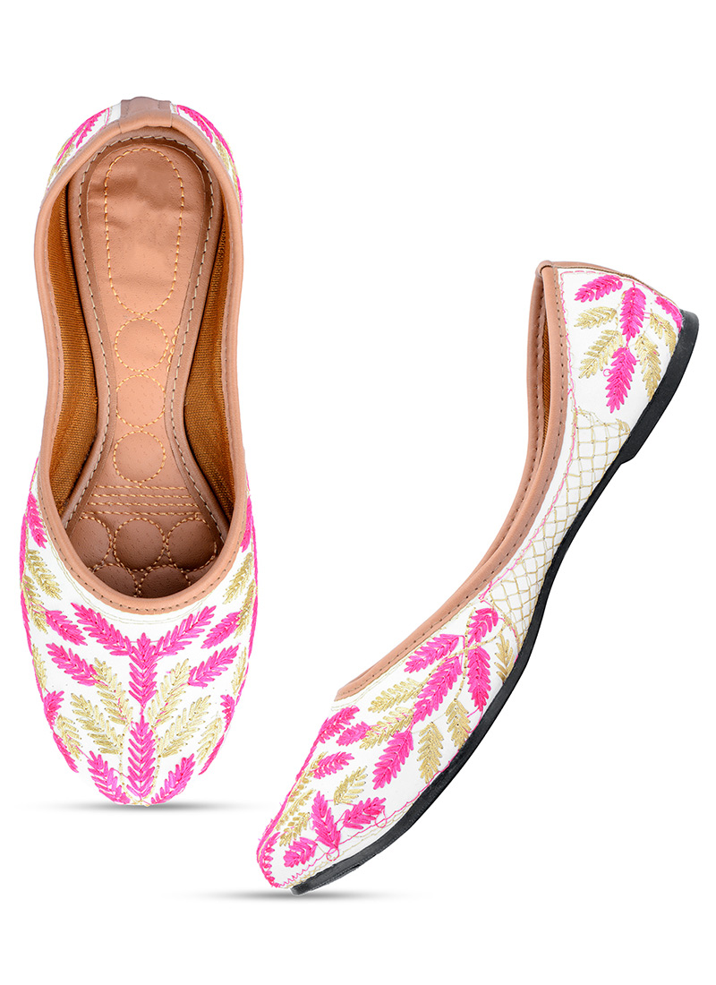 Shop Pink Zari Work Juti in UK - Cbazaar