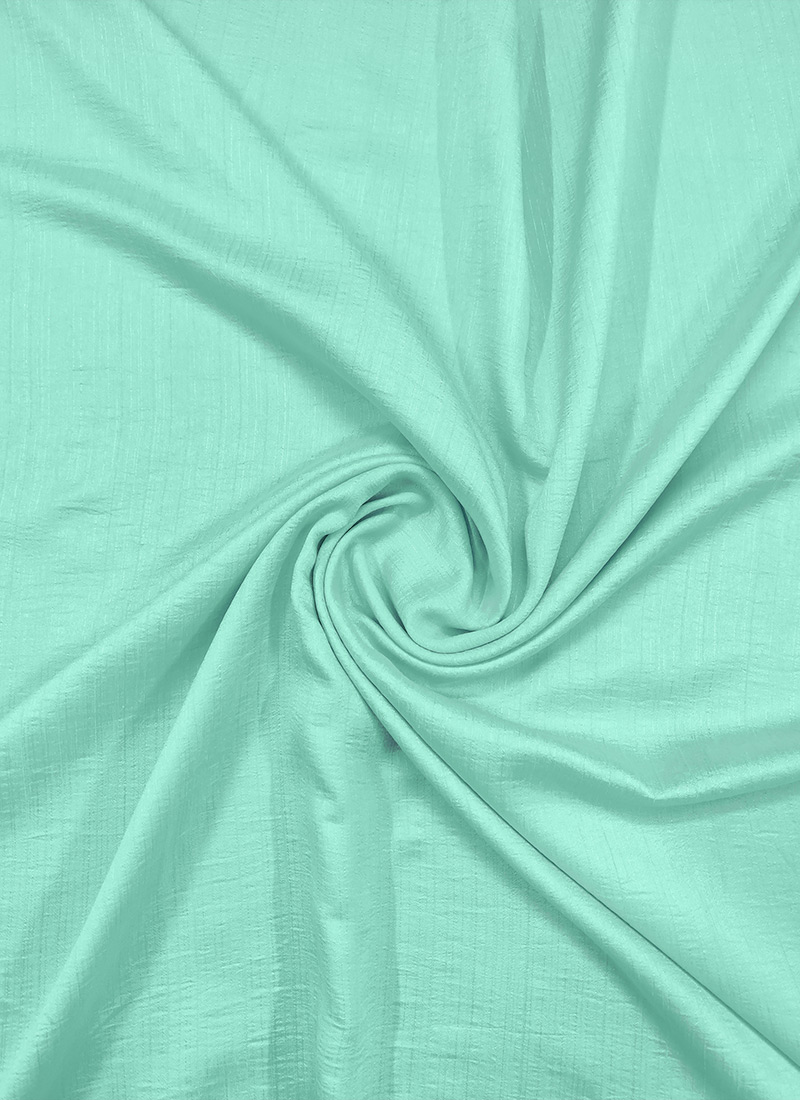 Shop Mint Blue Satin Blend Solid Fabric in CA - Cbazaar