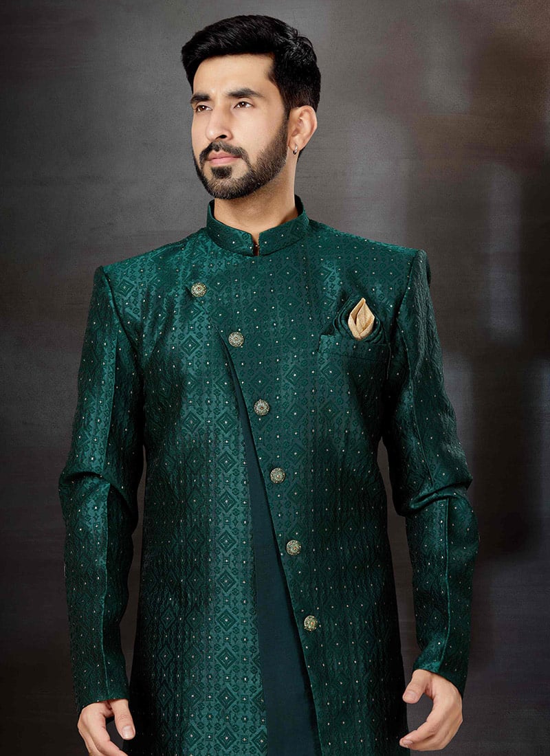 Shop Stylish Green Sherwanis For Men Online at Cbazaar