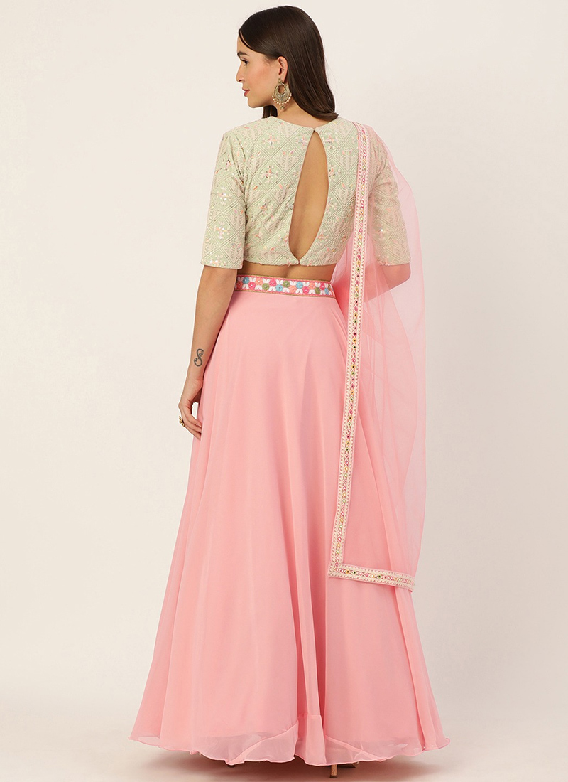 Shop Green Closed Neck Lehenga Festive Wear Online at Best Price | Cbazaar