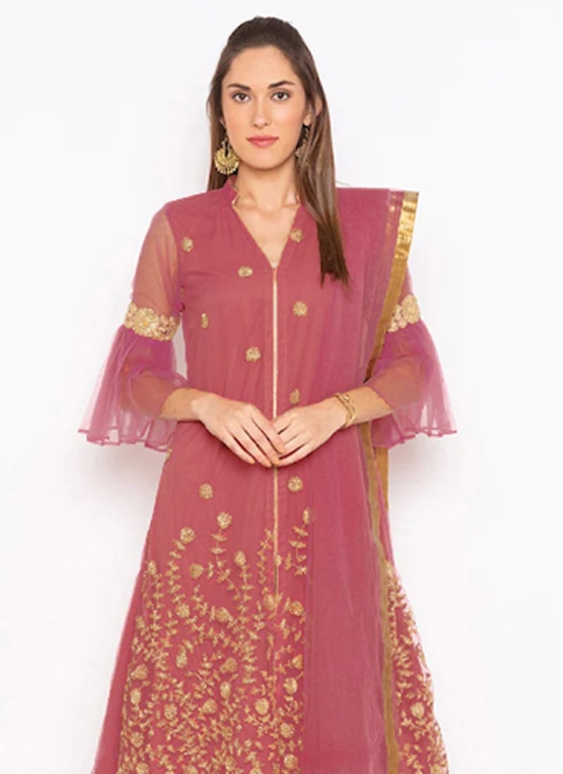Shop Light Pink Sharara Suit Party Wear Online at Best Price | Cbazaar