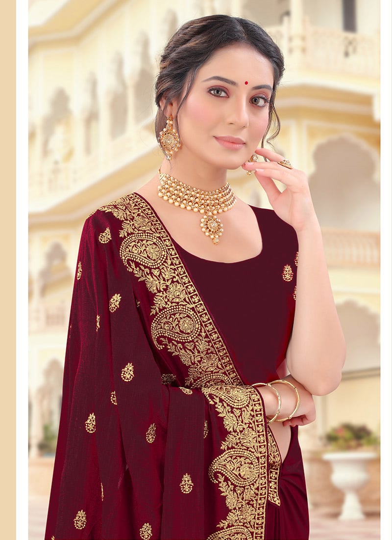 Maroon Saree | Buy Maroon Sarees Online Shopping - Cbazaar