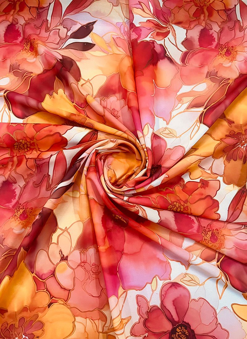 Buy Multi Color Digital Georgette Printed Fabric Online at Best Price ...