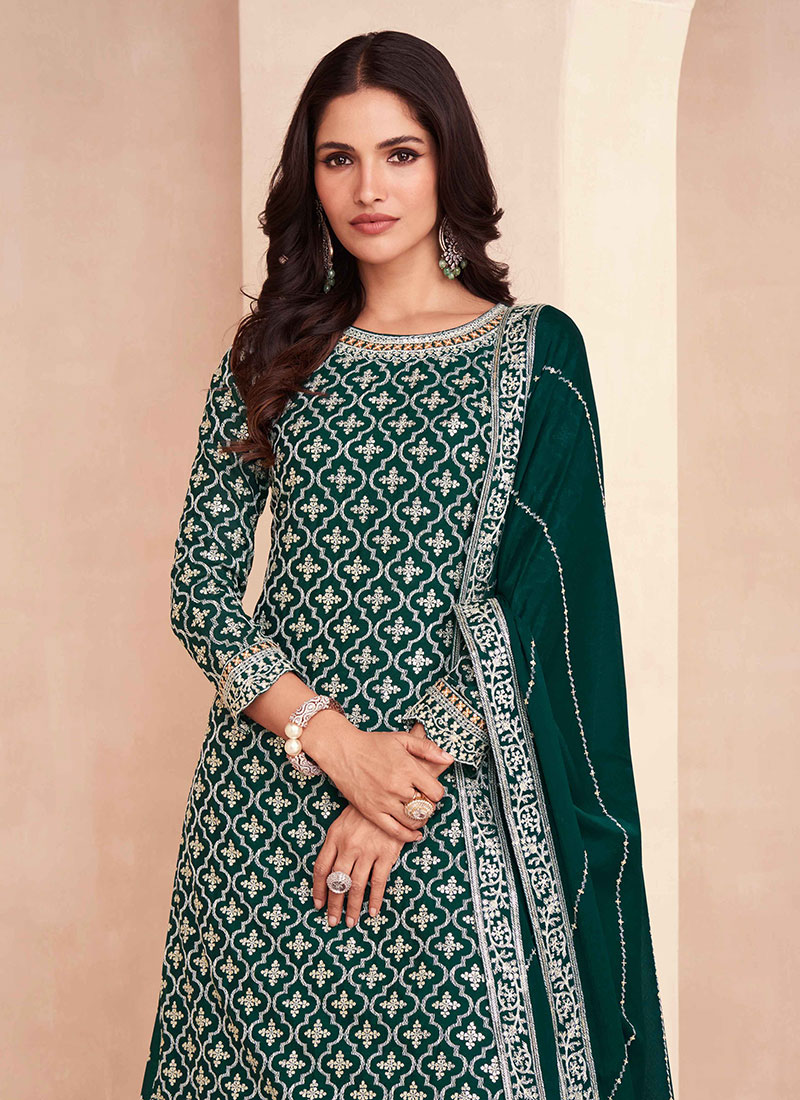 Shop Multicolored Chinnon Silk Embroidered A Line Lehenga Party Wear ...