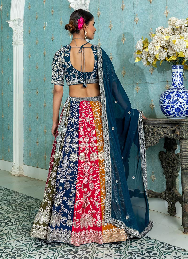 Buy Designer Multi Color Lehenga Choli Online -Cbazaar